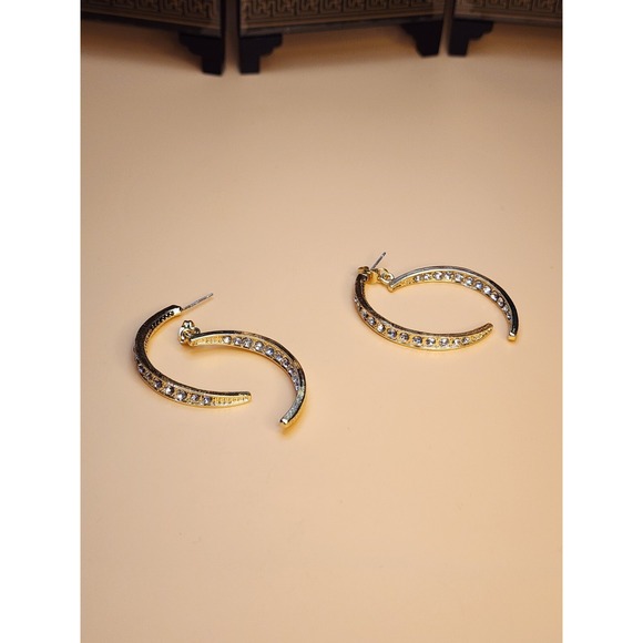 Jewelry | New Dgz Signed Gold Tone Earrings Half Moons The Back Has A ...